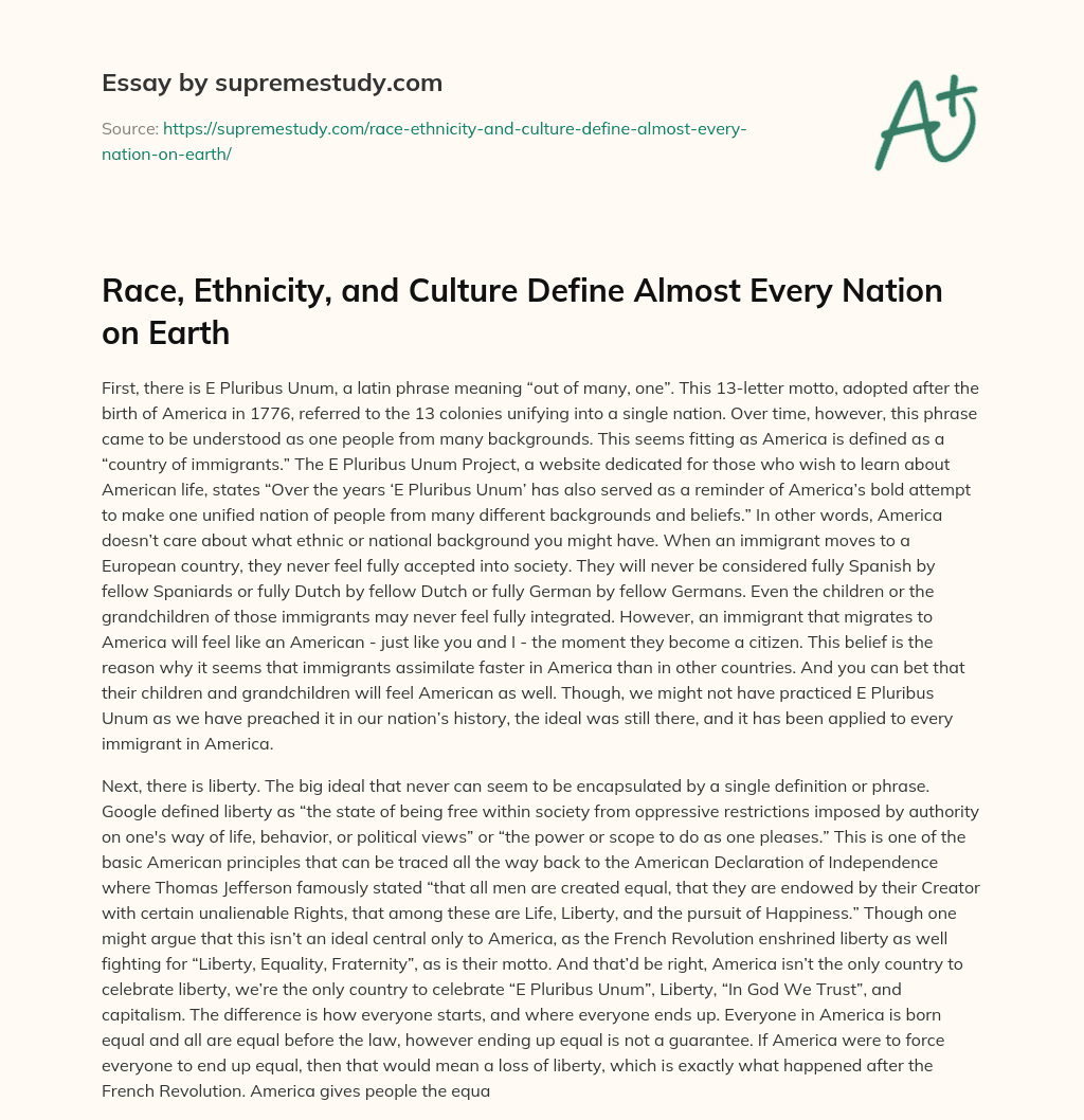 Race, Ethnicity, and Culture Define Almost Every Nation on Earth - Free ...